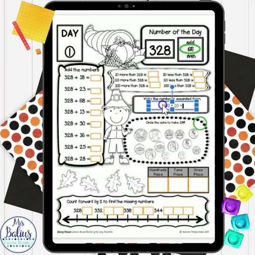 Thanksgiving Math Activities | Place Value Worksheets | Number of the ...