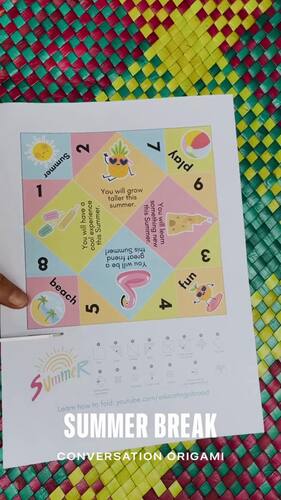 Summer Break Activity for Speaking and Listening | Origami End of Year ...