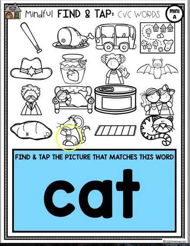 Digital Interactive PDF CVC Short Vowel Find and Tap Game Distance Learning