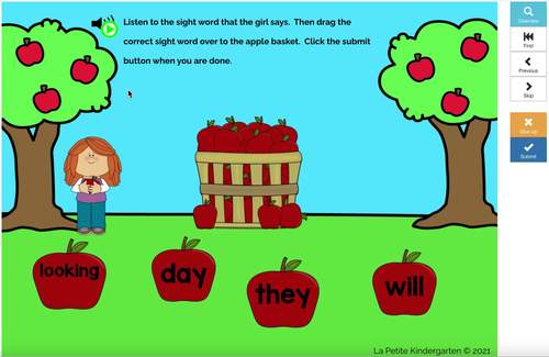 Fall Sight Words Level D Review BOOM Cards by La Petite Kindergarten