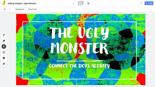 Adding Integers - The Ugly Monster Connect the Dots – Google Classroom