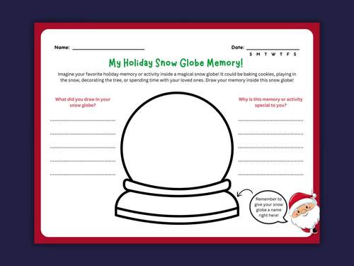 My Holiday Snow Globe Memory! | Christmas Reflection Creative Activity