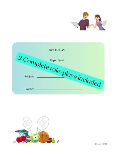 Sport: 2 COMPLETE Role-Plays by Josephine's EFL Classroom | TPT