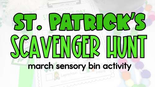 St. Patrick's Day Sensory Bin Activity - March Scavenger Hunt Preschool ...