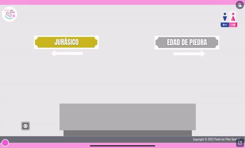 Spanish imperfect tense with Dino and Rocky interactive game on Genially