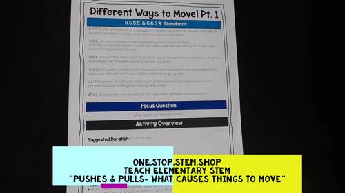 Push and Pull What Causes Things to Move Kindergarten NGSS STEM Unit K ...