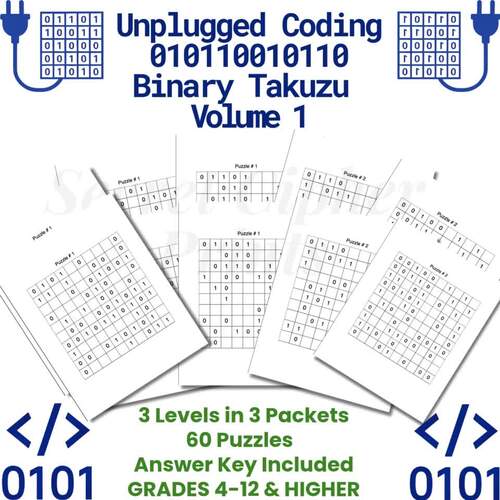 Unplugged Coding: 60 Binary Logic Puzzles (10x10) | Differentiated ...