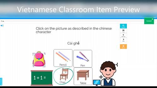Classroom Items Vietnamese Distance Learning | Vietnamese BOOM Cards