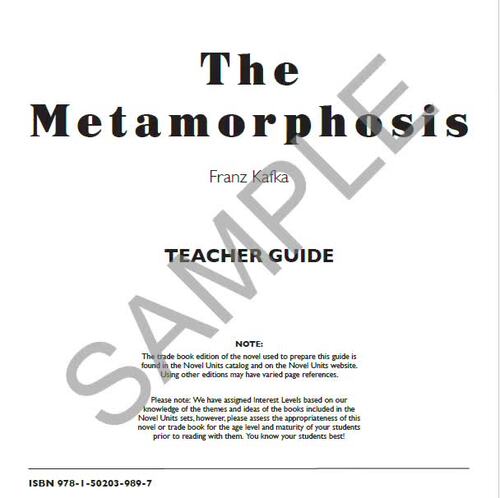 The Metamorphosis Novel Units® Teacher Guide Novel Study | TPT