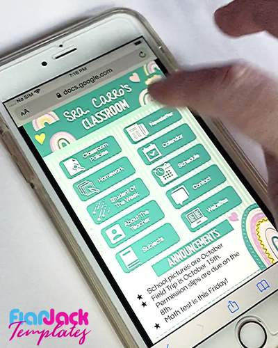 Boho Rainbow Parent Communication Google Slides Template | Class App ...