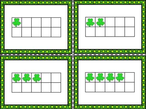 Shamrock Ten Frames Matching & Worksheets | St. Patrick's Day by Joyful 4th