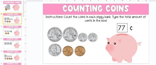 Counting Coins Digital Activity | Google Slides | Digital Task Cards