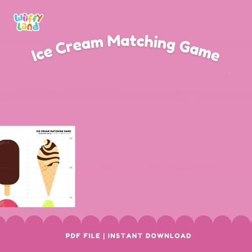 Summer Ice Cream Matching Game, Puzzle Game, Matching Activity ...