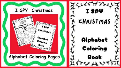 I SPY 6 Holiday BUNDLE Alphabet Coloring Pages Long & Short Vowels ZIP