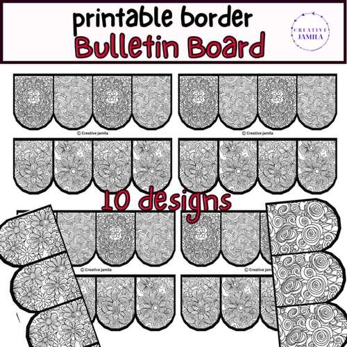 floral Printable Borders for Bulletin Boards - mindful calm coloring ...