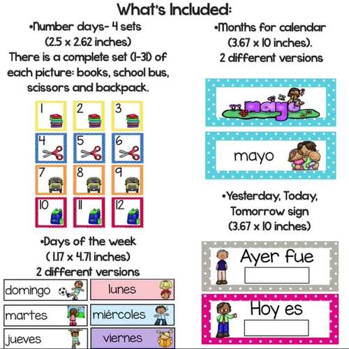 Calendar l Editable Calendar in Spanish l Calendario en español l Polka Dot