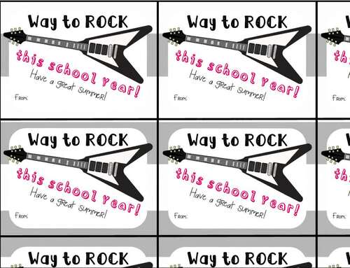 "Way to ROCK this school year!" End of Year Gift Tag (Pop Rocks)