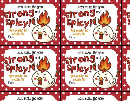 Buldak Ramen/ Sauce Beginning of Year Gift Tag- Let's start the year ...