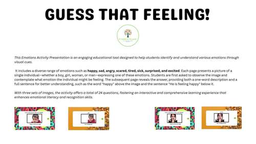 Emotions Activity Presentation-Guess that feeling! (ABLL-R aligned C54 ...