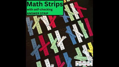 Self-Checking Addition Flashcard Strips: Addition Up to 10 | TPT