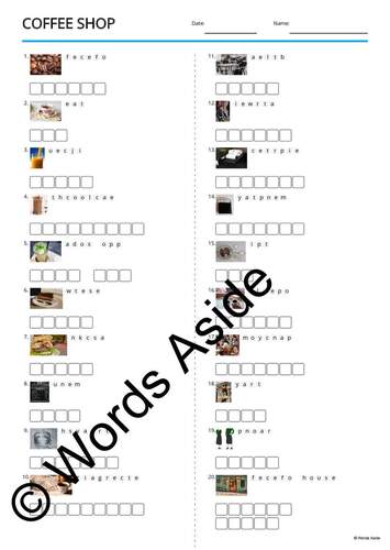 Vocabulary Puzzle Writing Worksheets Crossword Word Search Anagram ...