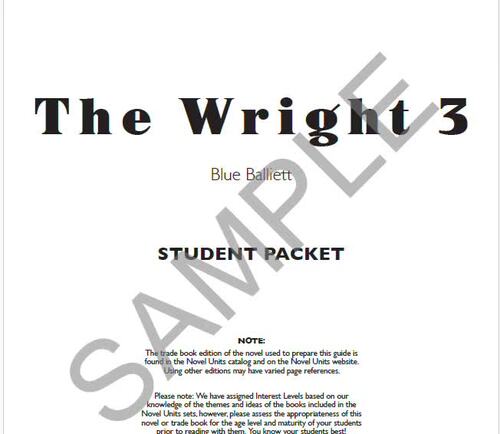 The Wright 3 Novel Units® Student Packet Novel Study | TPT