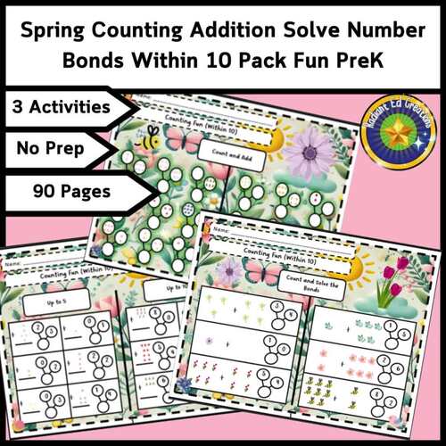 Spring Counting Addition Solve Number Bonds Within 10 Pack Fun PreK