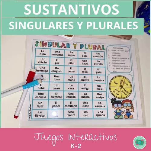 Plural and Singular Nouns in Spanish - Board Games by Joyfully Dual