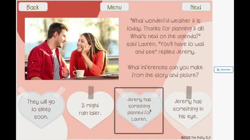 Valentine's Day Social Inferencing Boom Cards for Speech Therapy