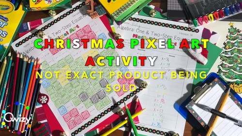 Christmas: Multiplying Integers #2 Pixel Art Mystery Pictures by Qwizy