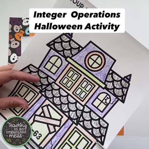 Integer Operations Halloween Math Group Activity | TPT
