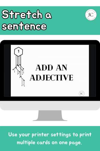 Stretch a Sentence Activity | Writing Better Sentences | 150 Task cards