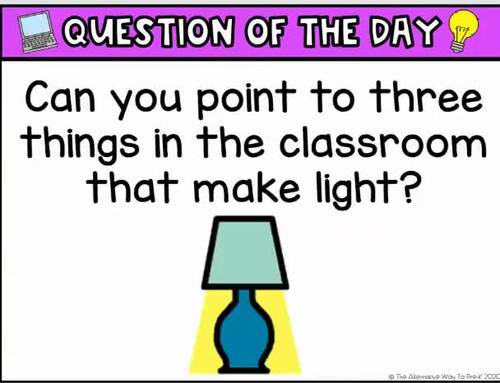 Light Study Question Slides by The Alternative Way to Pre-K | TpT