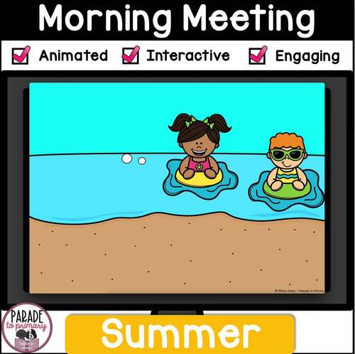 DIGITAL Morning Meeting - SUMMER - June July August - Kindergarten ...