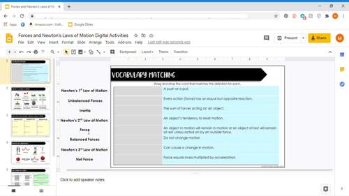 Forces and Newton's Laws of Motion Digital Google Slides™ Activities