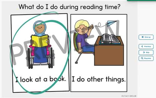 Classroom Behavior Activity with Picture Choice Visuals BOOM™ CARDS