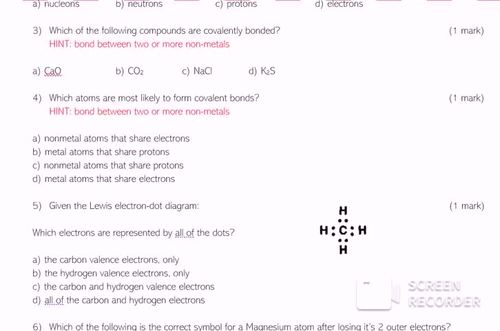 Chemical Bonding Practice Questions ADJUSTED by The Science Bunch