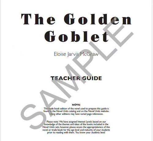 The Golden Goblet Novel Units® Teacher Guide Novel Study | TPT