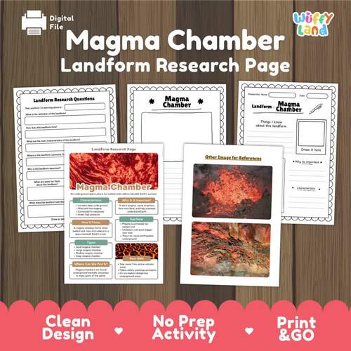 Magma Chamber Landform Research Project | Volcanic Science Worksheet ...