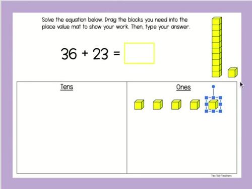 Add Within 100 With and Without Regrouping on Google Slides | Distance ...
