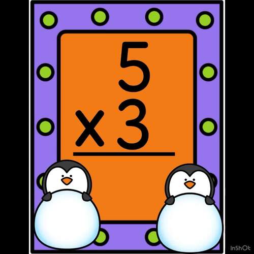 Winter-Themed Multiplication Matching Game Cards: Mastering Multiply by ...