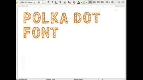 Polka Dot Doodle Cute KG Dotted Fonts For Signs, Boards & School Stationery