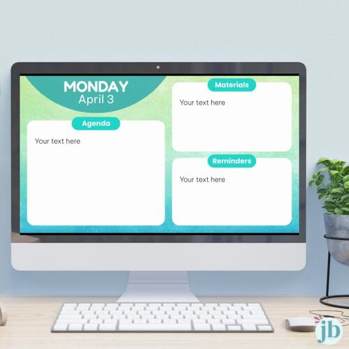Daily Agenda Slides - Editable Google Slides Templates - Green Blue ...