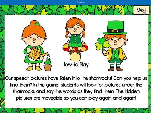 St. Patrick's Day Articulation Shamrock Search Boom Cards™ for Speech ...