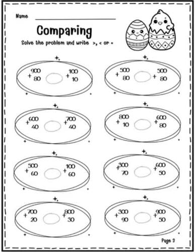 2nd Grade Comparing Number ,Greater Than, Less Than, Equal To , Place value