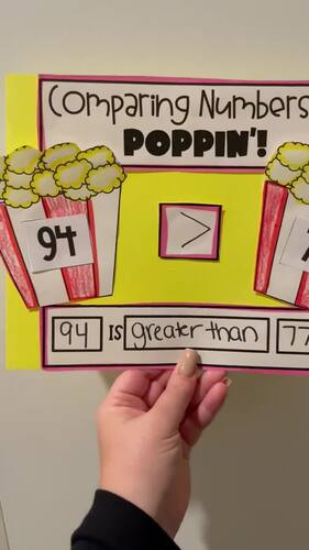 Popcorn Comparing Numbers Math Craft by The Teaching Diva Corner