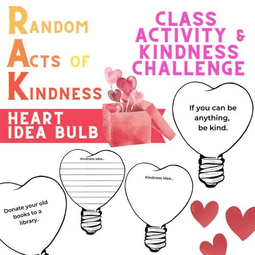 Acts of Kindness Valentines Lightbulb Activity, Bulletin Board, Class ...
