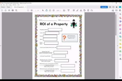 Investment Analysis and Return on Investment (R.O.I.) | Monopoly Resource