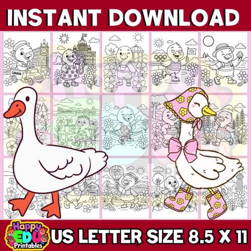 Goose Coloring Pages | 30 Printable July 1st PDF for Kids | British ...