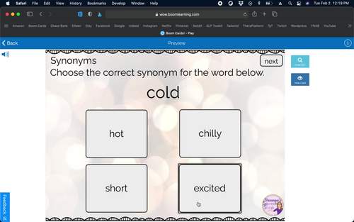 Expanding Vocabulary - A Boom Cards Activity for Synonyms & Antonyms